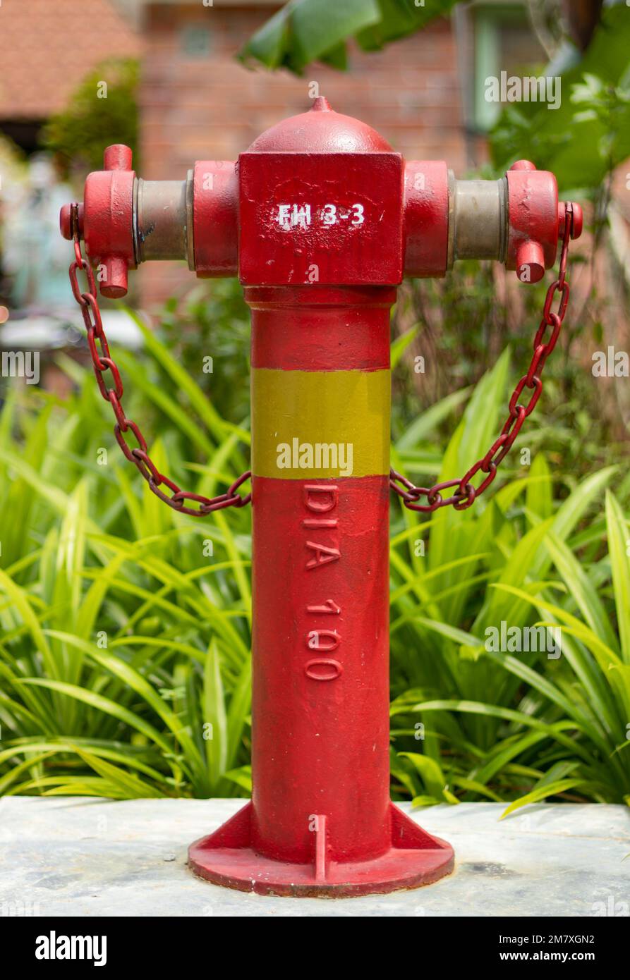Fire fighter hydrant in Singapore Garden Stock Photo - Alamy