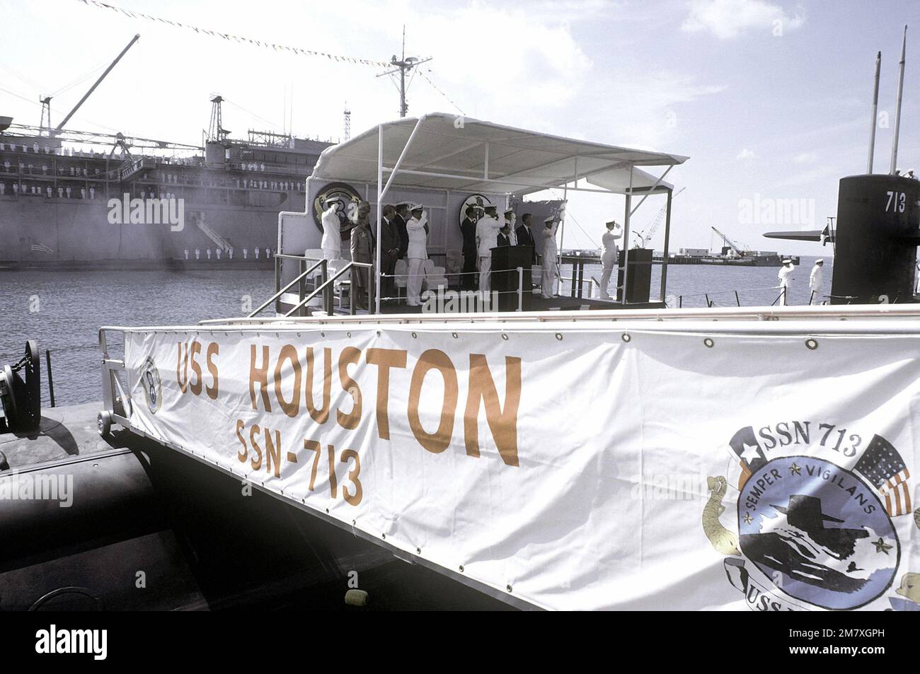 The honored guests for the commissioning ceremony for the nuclear ...
