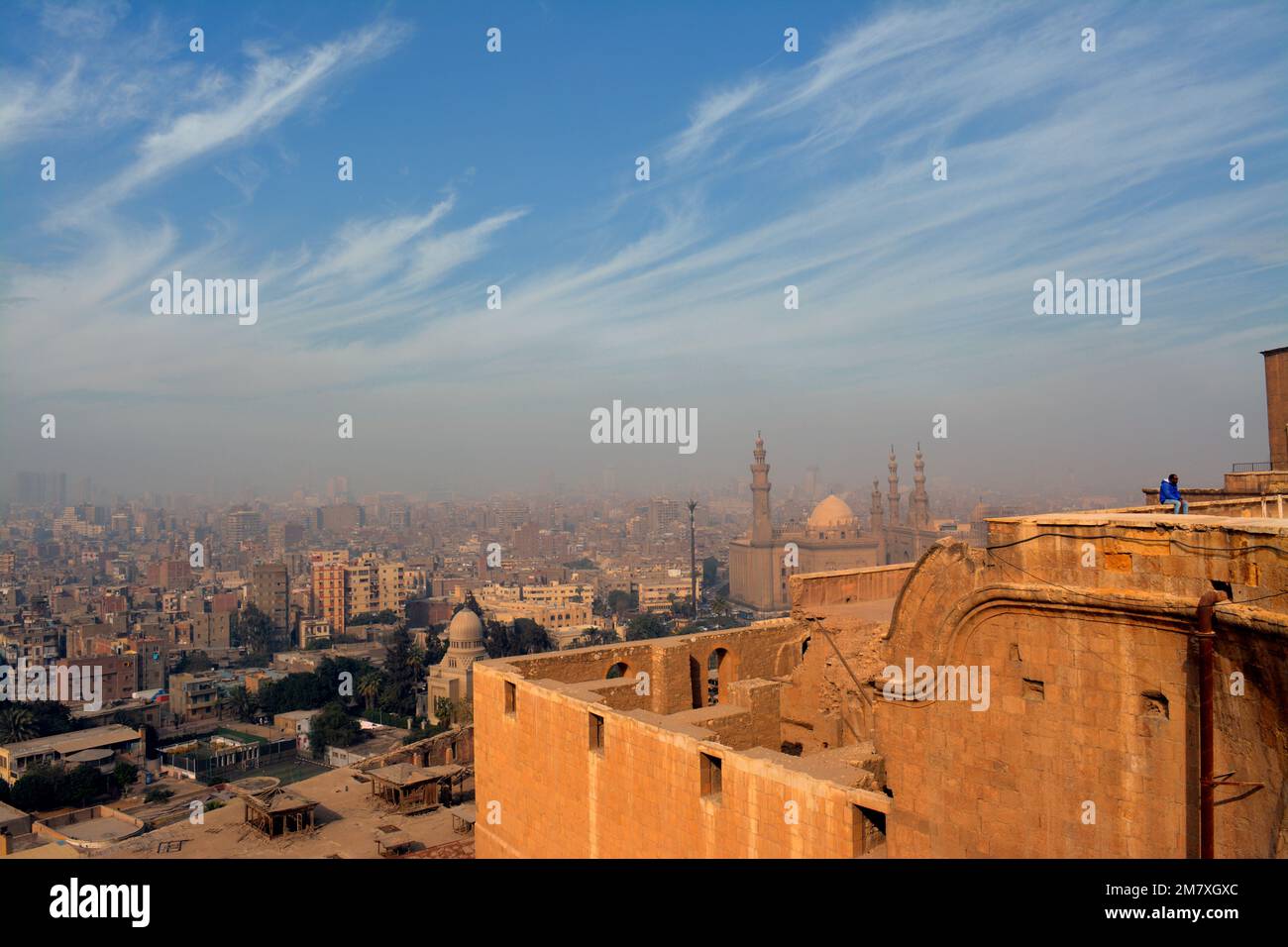 Cairo, Egypt, January 7 2023: Aerial view of old Cairo city from Salah ...