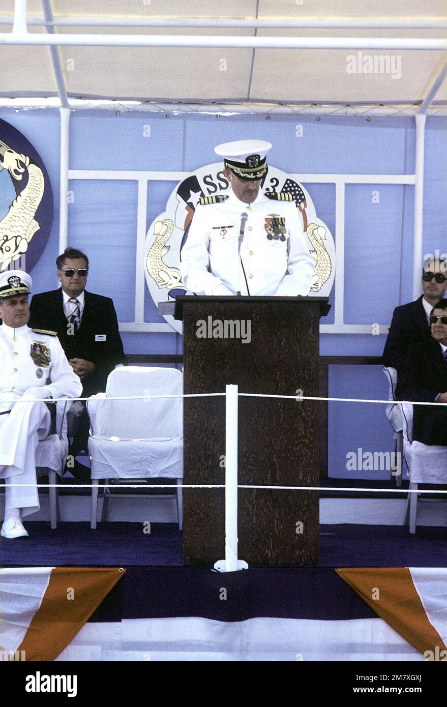 CAPT G. H. Mensch, commanding officer, nuclear-powered attack submarine ...