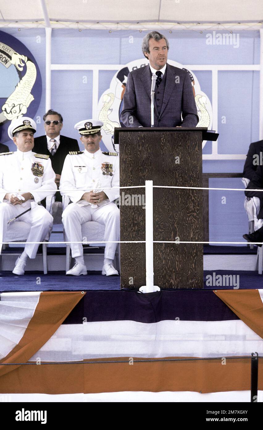 Edward J. Campbell, president, Newport News Shipbuilding, speaks to the ...