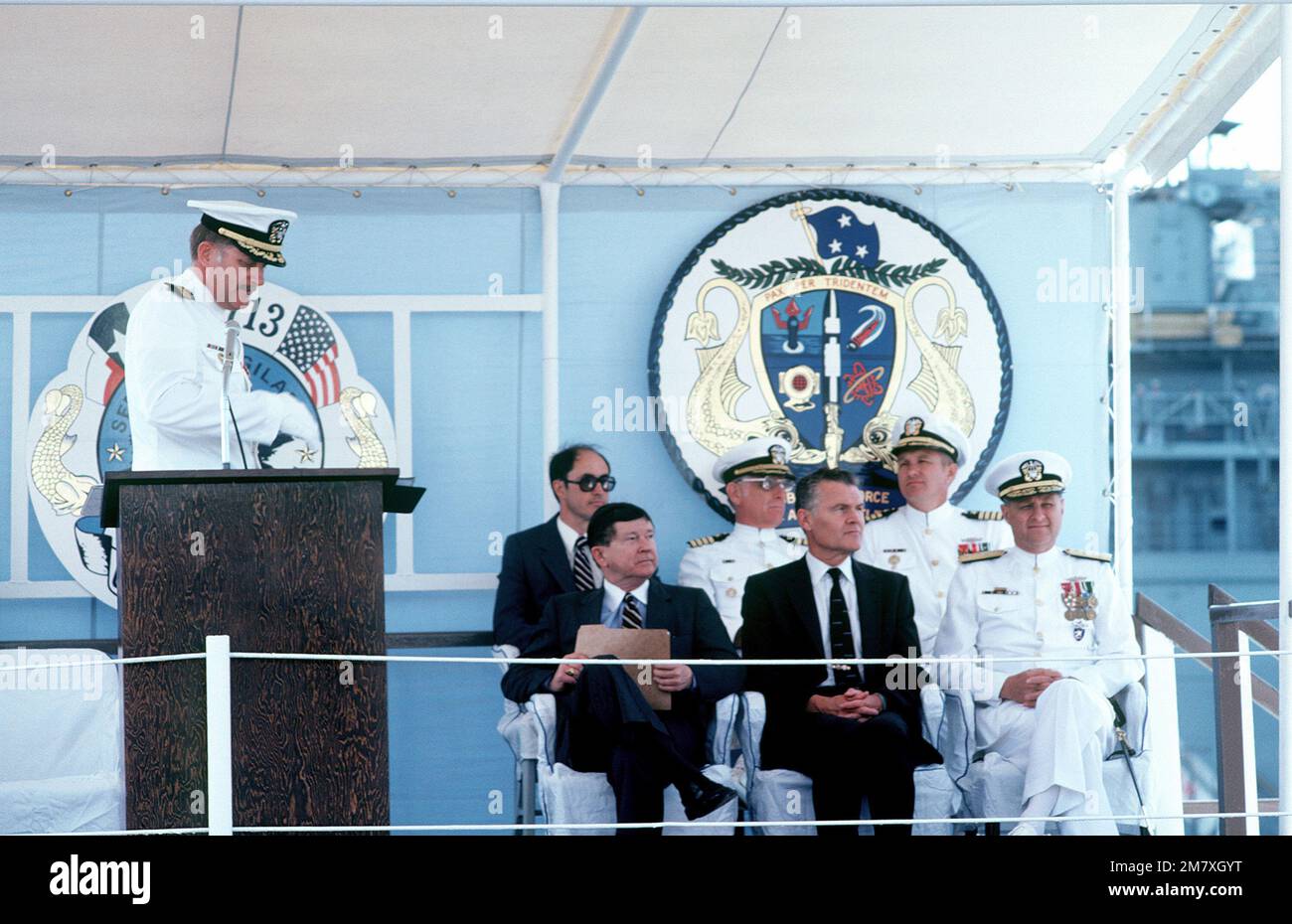 CAPT G.H. Mensch, commanding officer, nuclear-powered attack submarine ...
