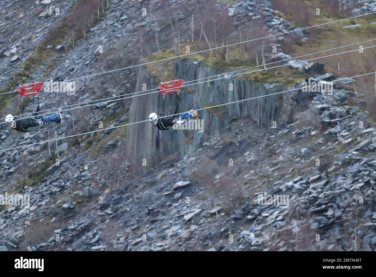 Penrhyn quarry zipline hi-res stock photography and images - Alamy