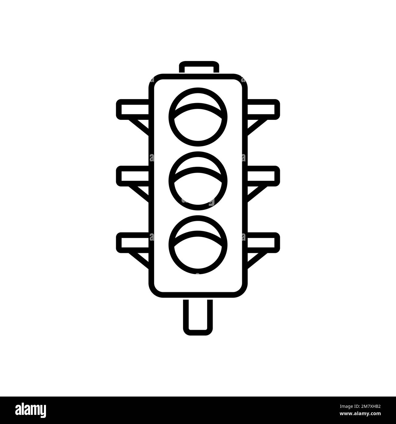 Traffic light line icon vector design with editable stroke Stock Vector ...