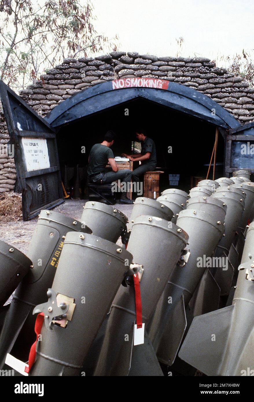 Members of the 3rd Munitions Maintenance Squadron are building Mark 82 ...