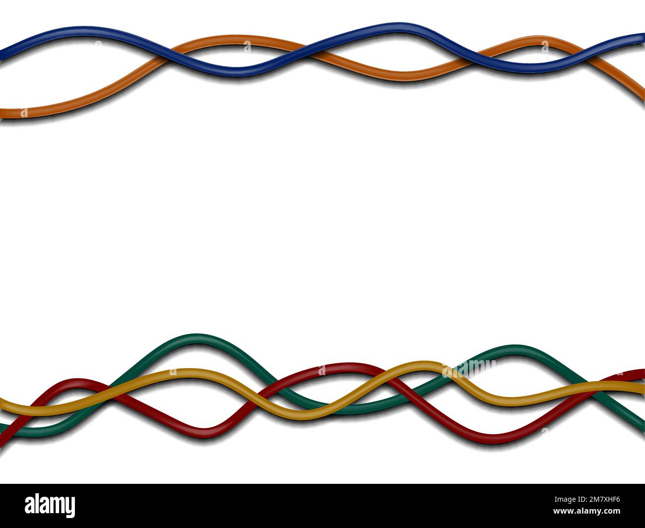 Realistic electrical wires isolated on white background. Vector ...