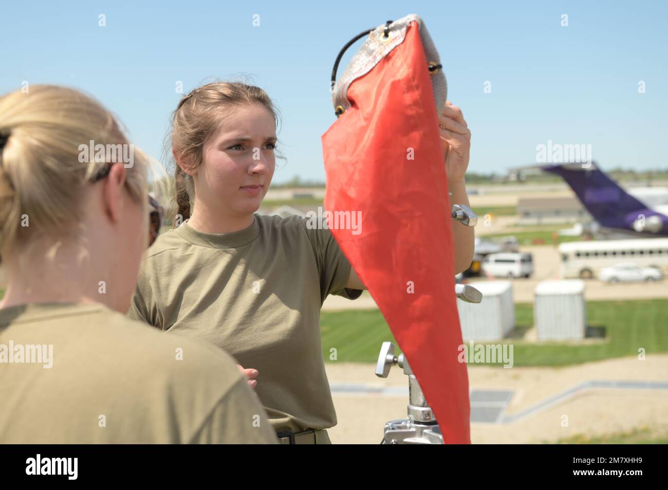 U.S. Air Force Airman Jenna Ellis, a bioenvironmental engineer for the ...