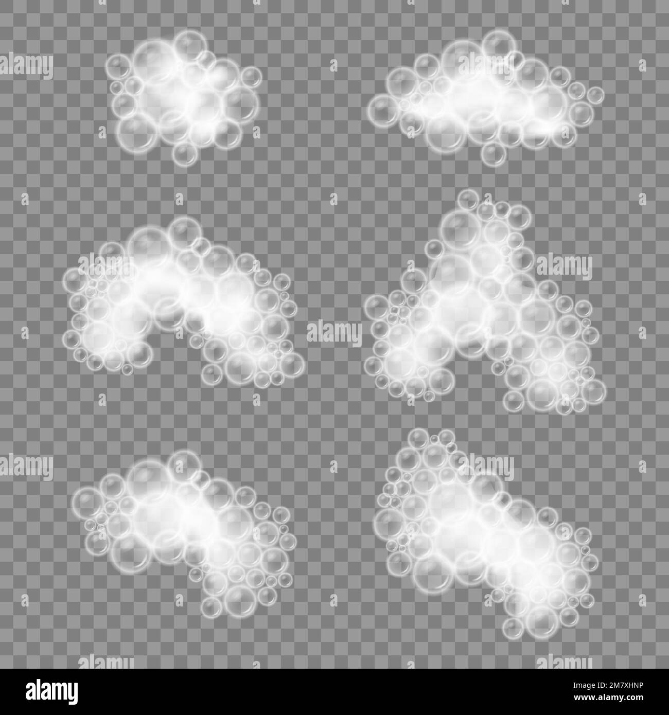 Bath foam soap with bubbles isolated on transparent background. Vector ...