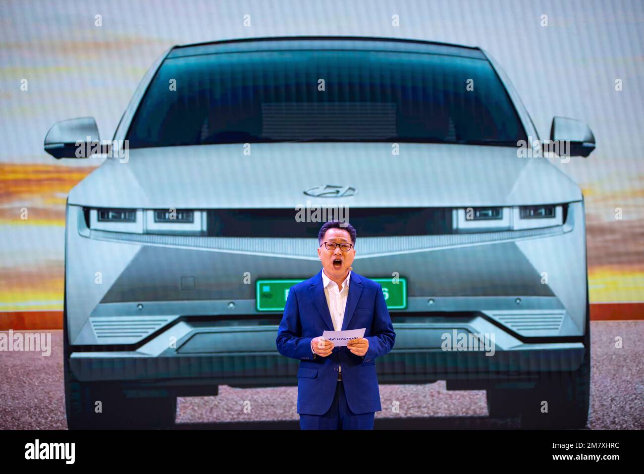 Unsoo Kim MD and CEO Hyundai motor company speaks during the launch of ...