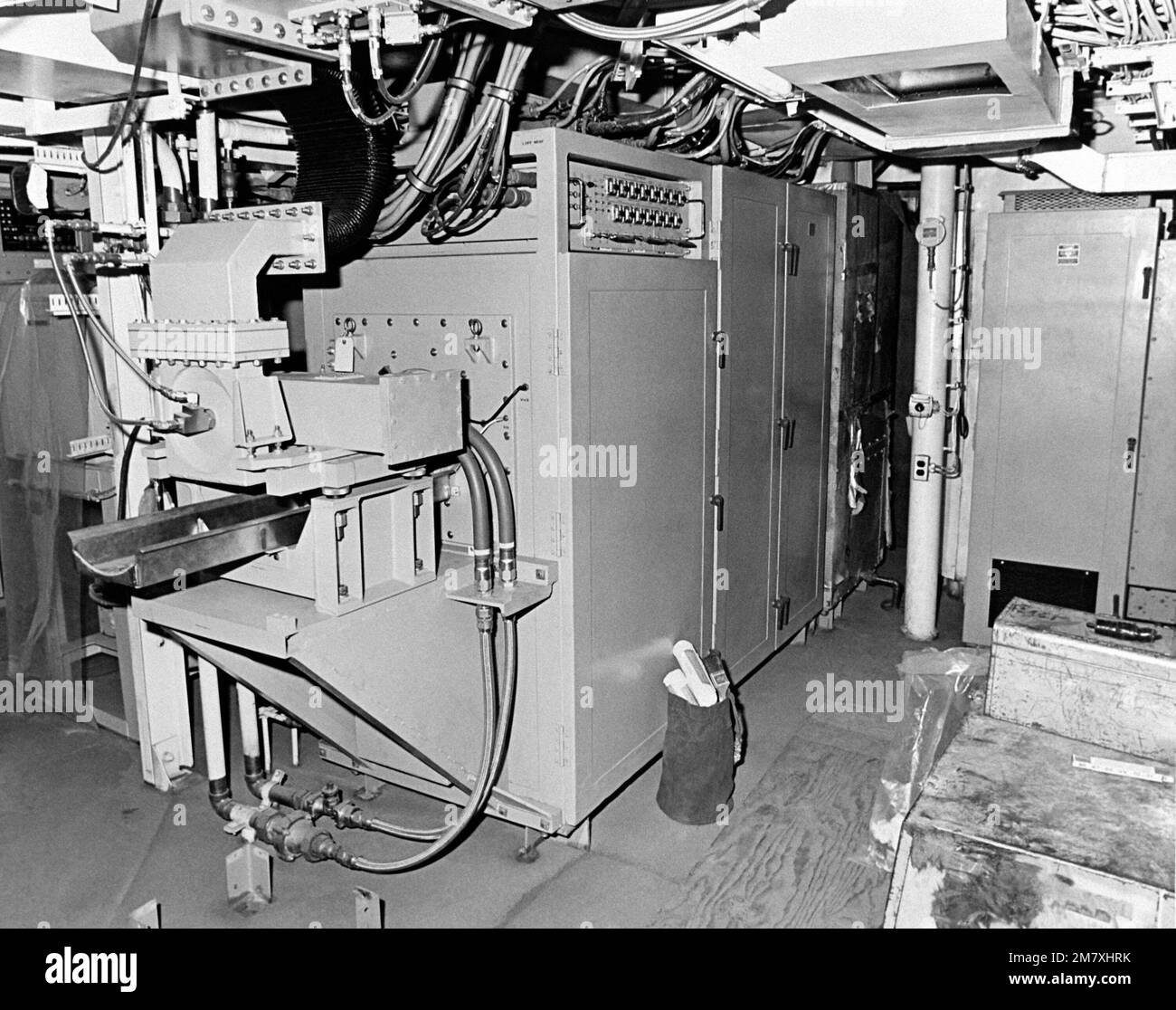 An interior view of the radar, IFF and combat information center space ...