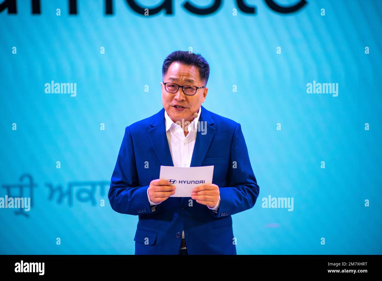 Unsoo Kim MD and CEO Hyundai motor company speaks during the launch of ...
