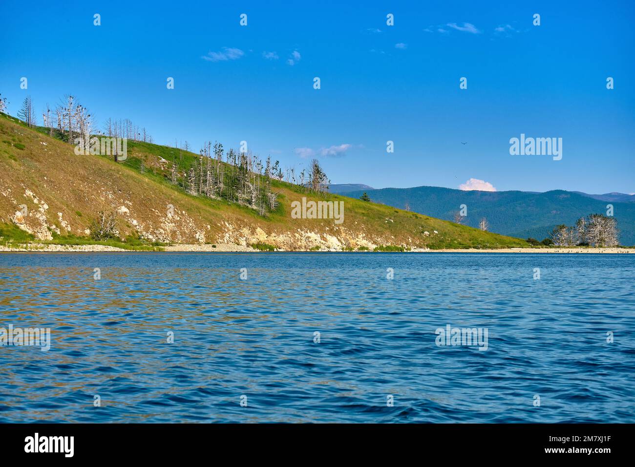 Barguzinsky Bay of Lake Baikal in the Buryat Republic in the daytime ...