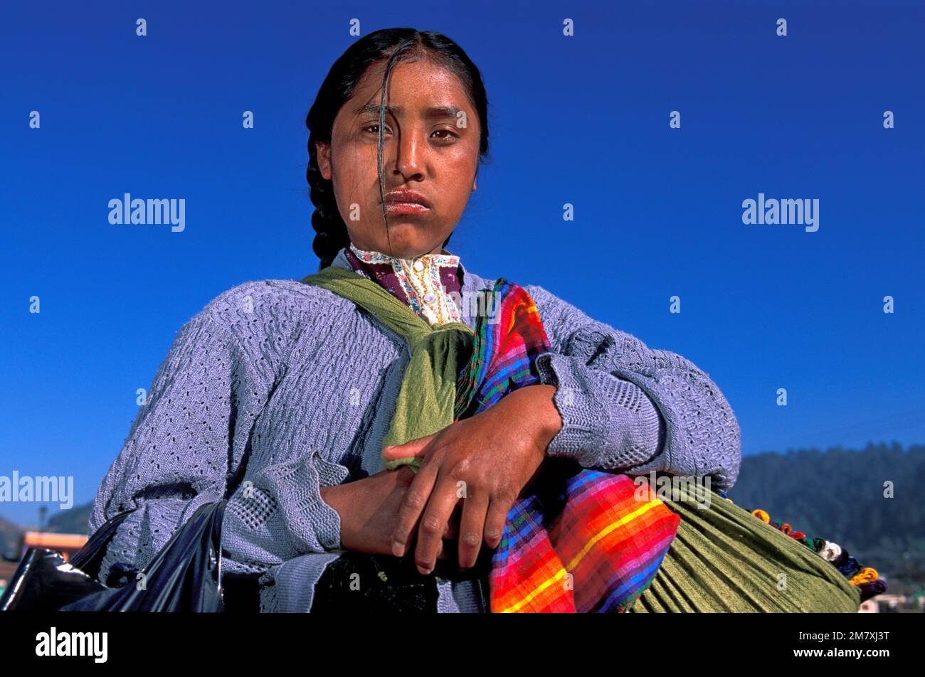 Tzotzil Indian Girl, Maya, San Juan Chamula, Chiapas, Mexico Stock ...