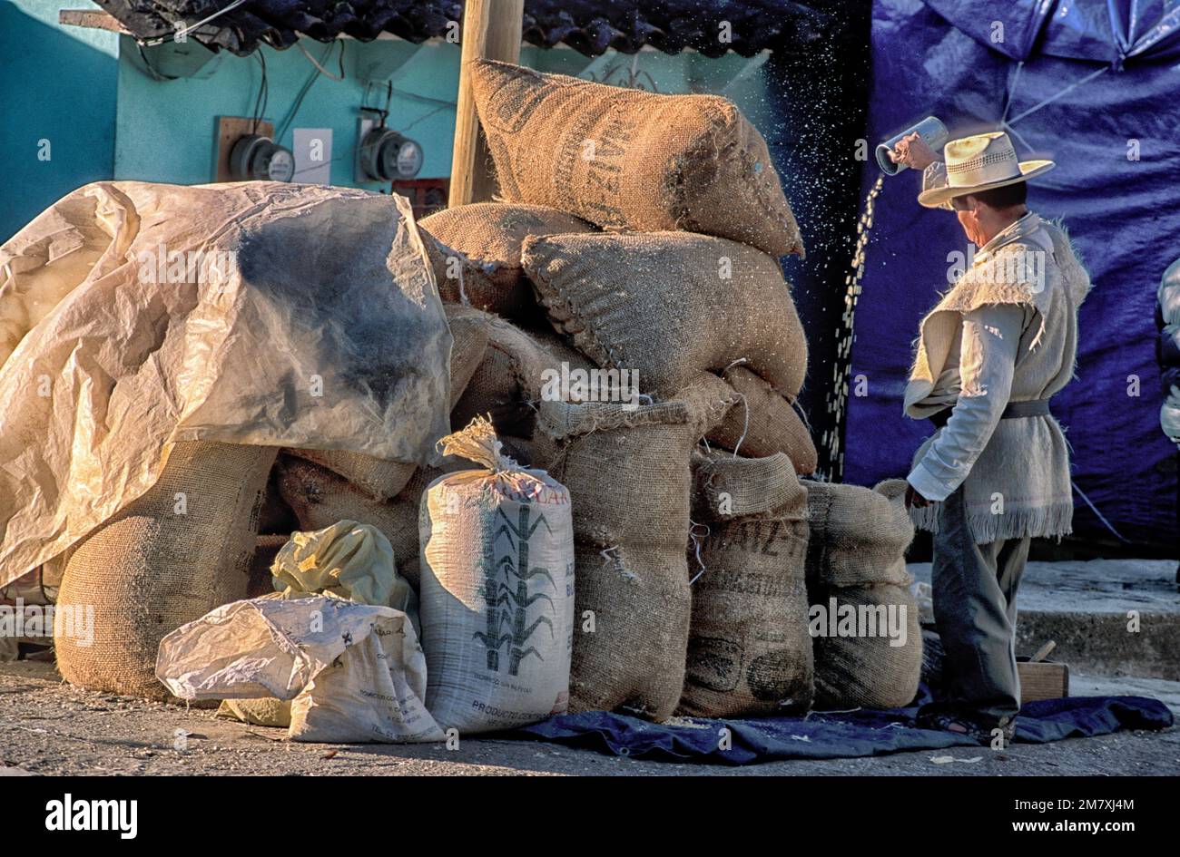 North America, Mexico, Chiapas, San Juan Chamula, market Stock Photo ...