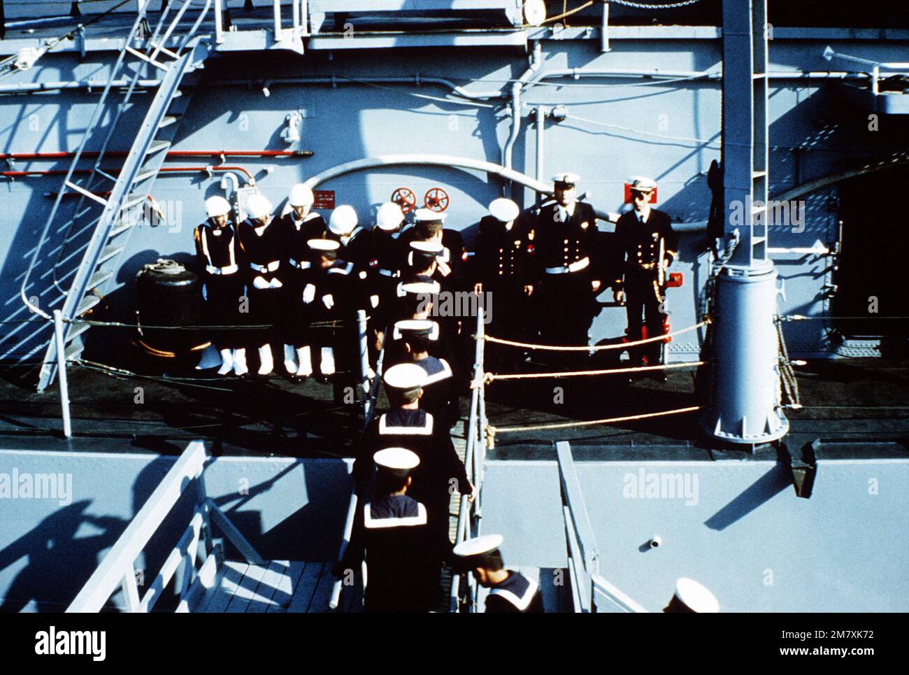 Turkish sailors board the destroyer TCG YUCETEPE (D-345) for the first ...