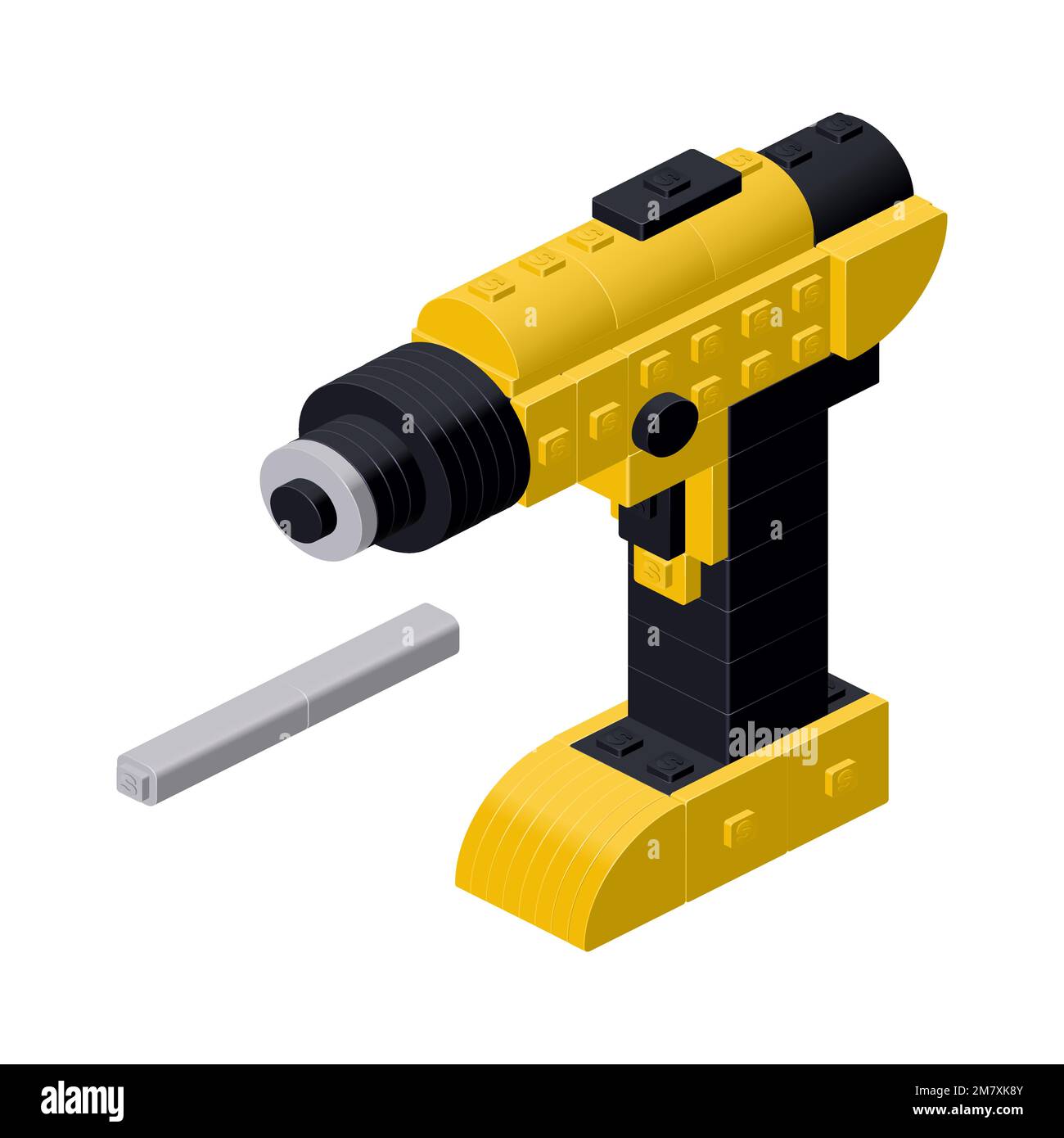 Screwdriver, drill on white background. Isometric vector clipart Stock ...