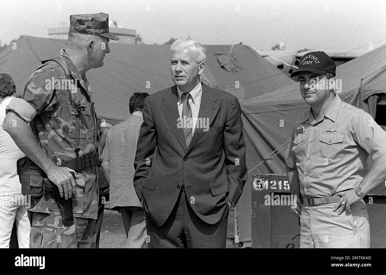 American Ambassador to Lebanon, Robert Sherwood Dillon, center, speaks ...