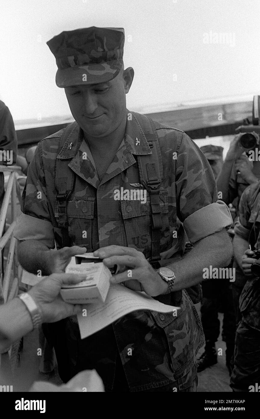Colonel James M. Mead, 32nd Marine Amphibious Unit, Commander ...