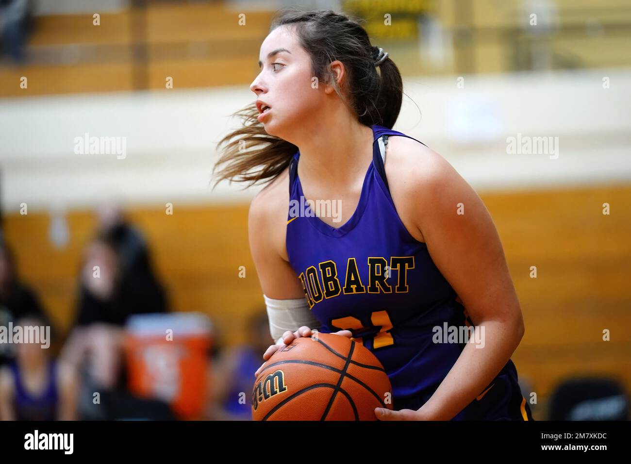 Girls playing basketball in gym hi-res stock photography and images - Alamy