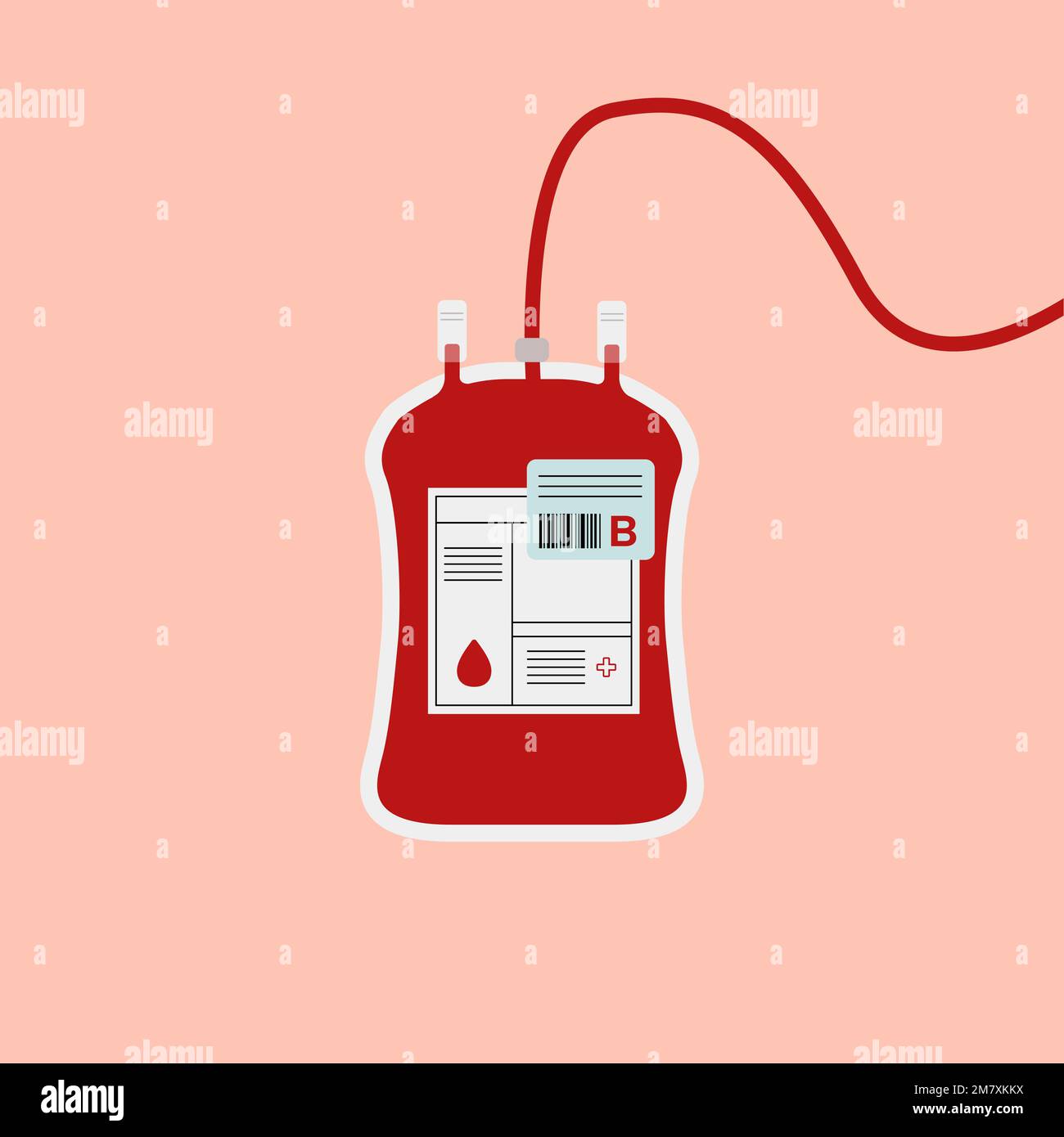 B type blood bag vector red health charity illustration Stock Vector ...