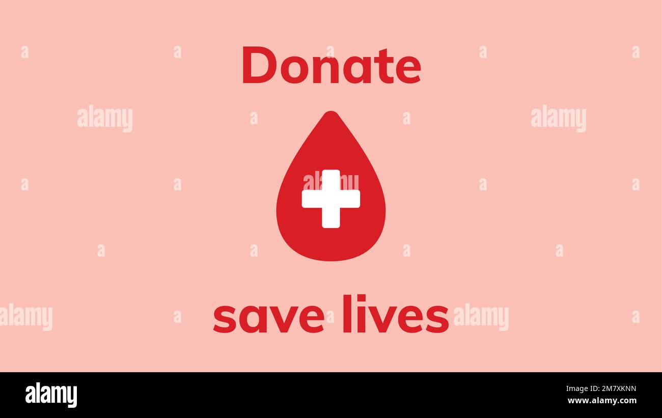 Donation save lives template vector health charity ad banner Stock ...
