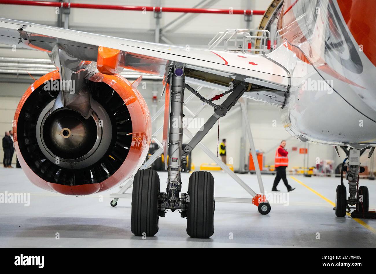 11 January 2023, Brandenburg, Schönefeld: An Airbus A320 Neo stands in ...