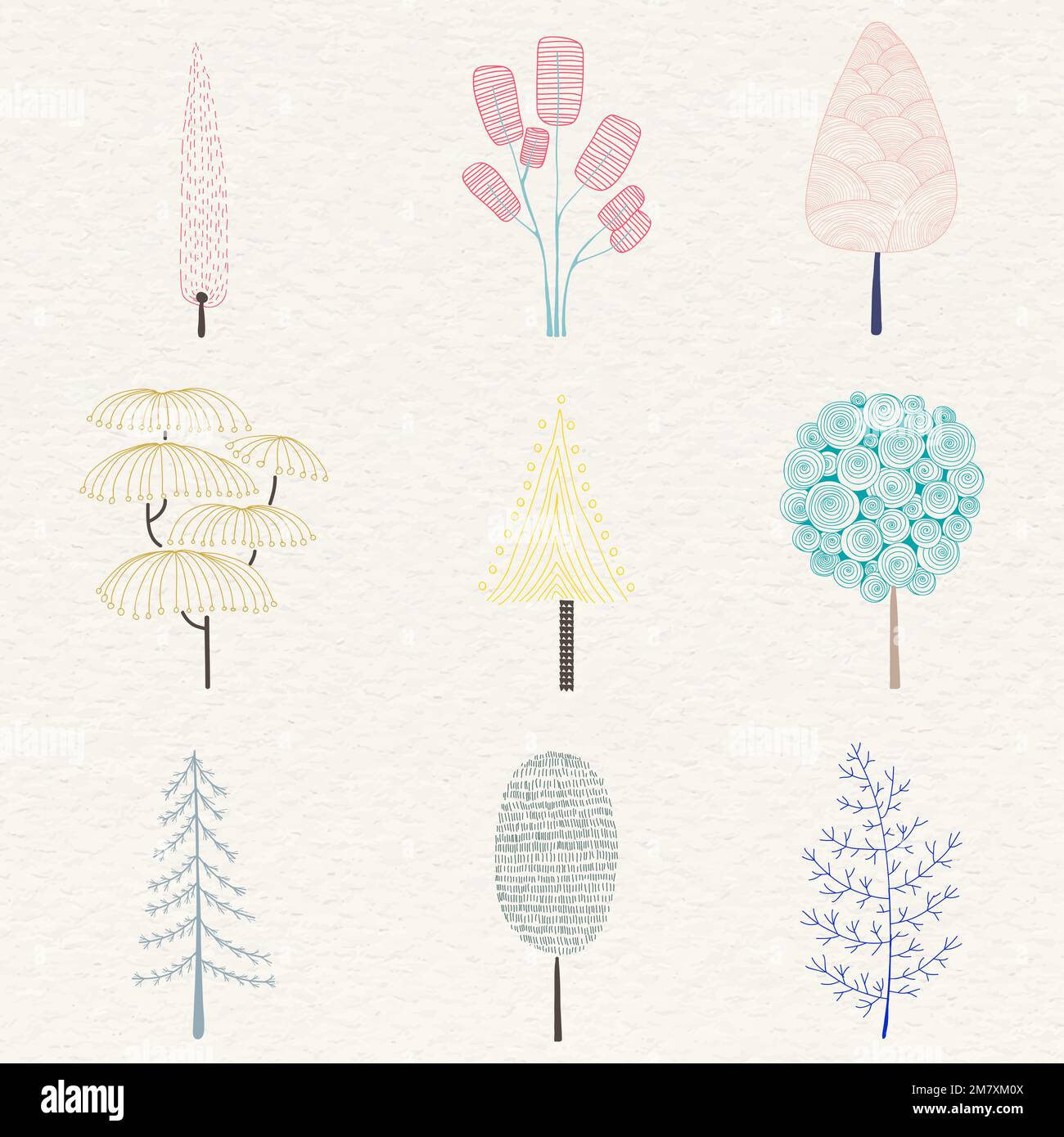 Cute pastel pine tree sticker vector set Stock Vector Image & Art - Alamy
