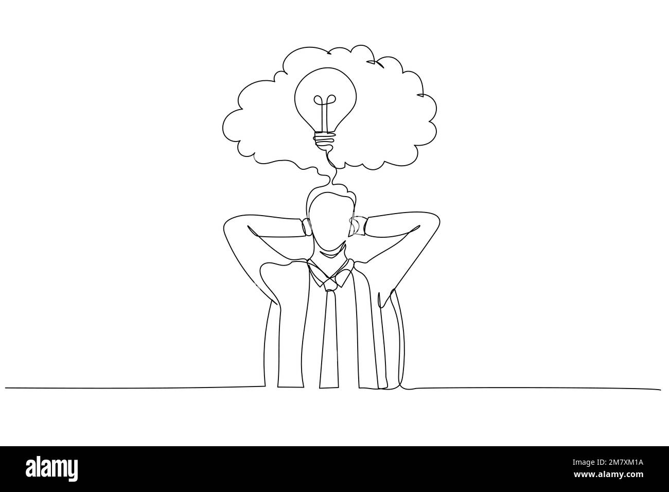 Cartoon of businessman sitting in office chair in front of a wall with ...