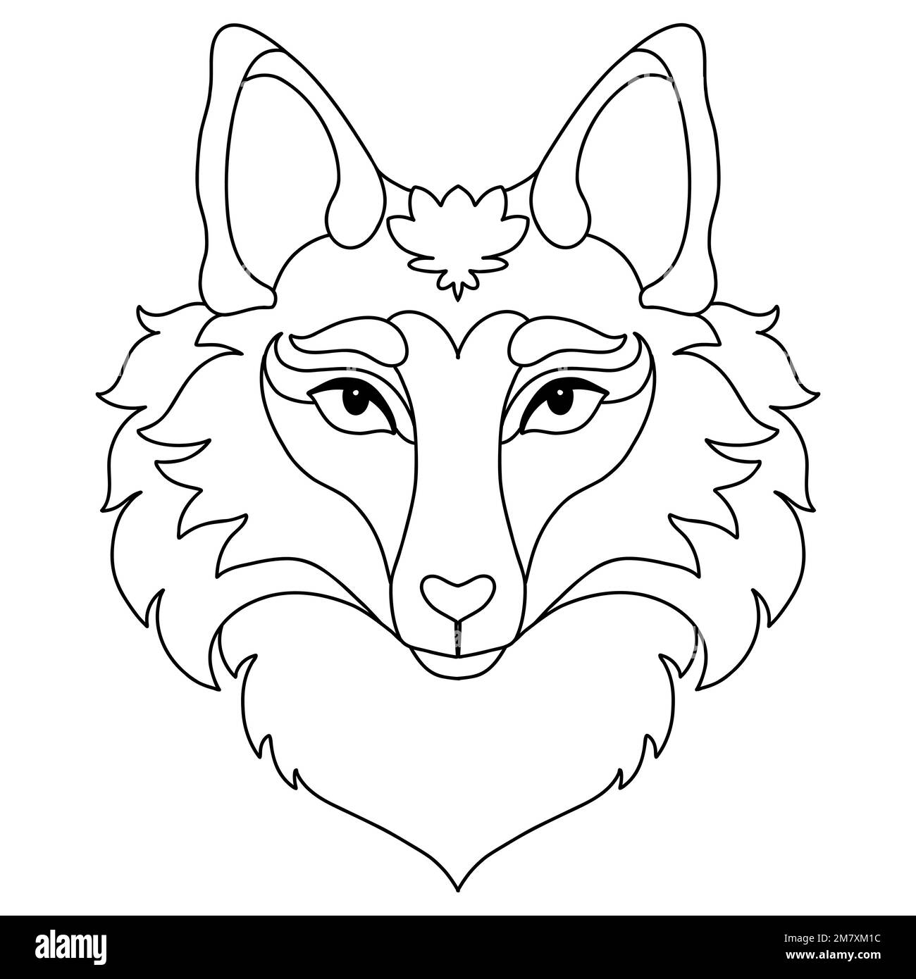 Head of fox tangle design. Hand drawn doodle vector illustration ...