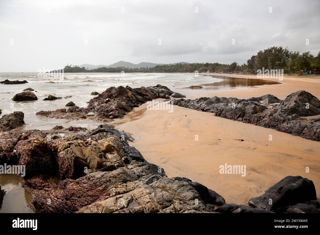 Landscape of Patnem beach in Goa during the monsoon Stock Photo - Alamy
