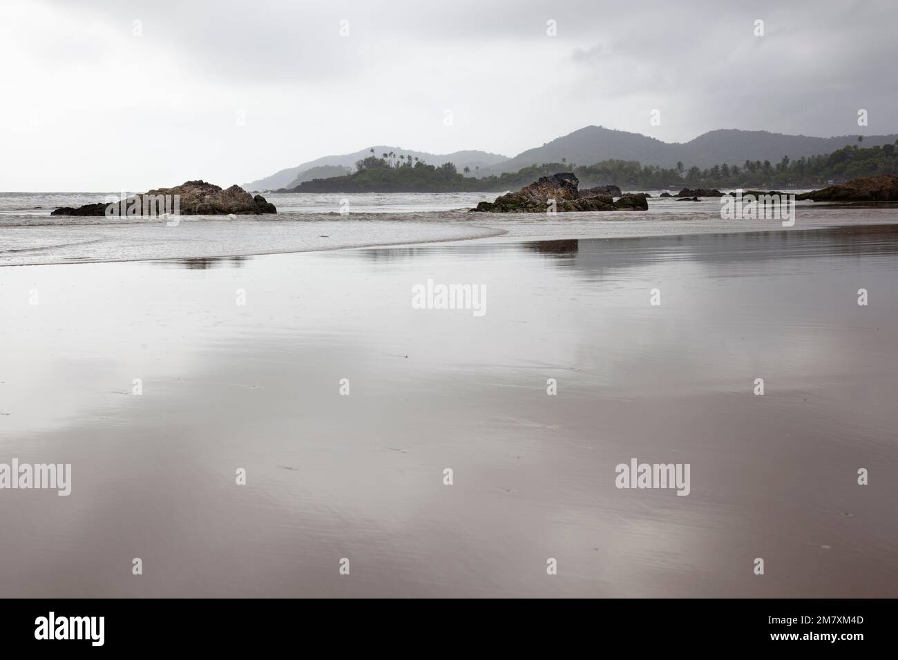 The monsoon change much the landscape of Patnem beach in Goa. India. A ...