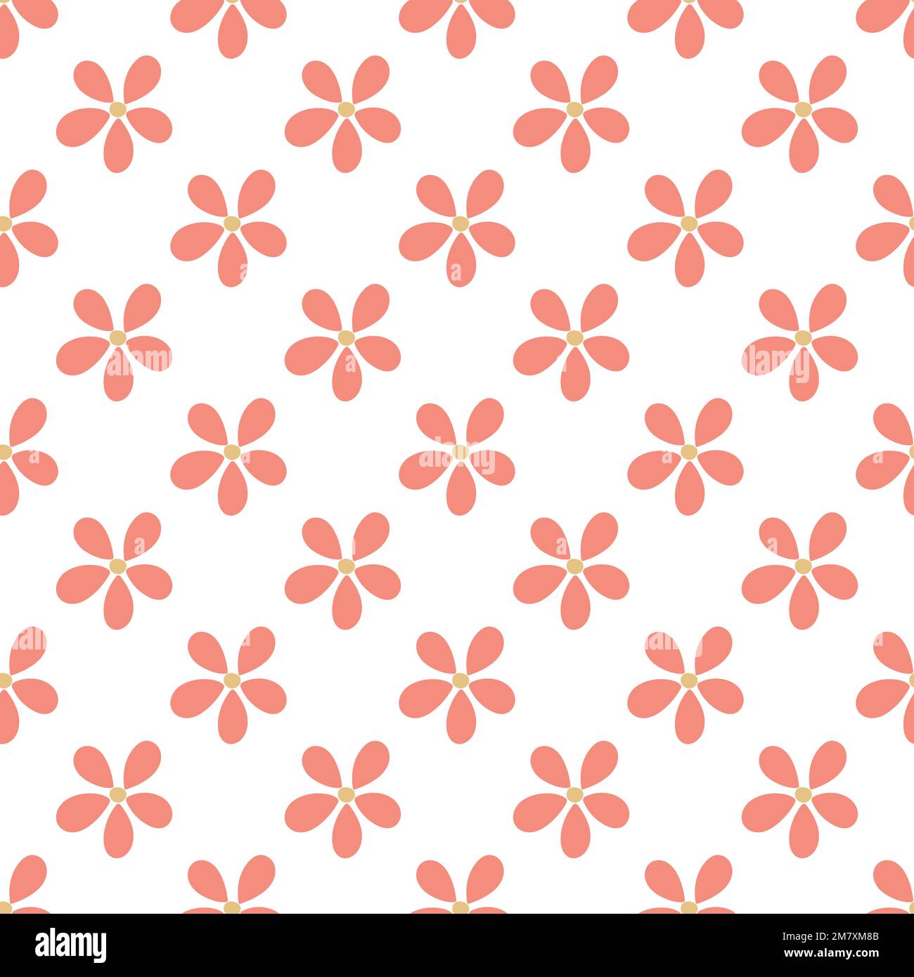 Simple floral seamless pattern. Hand drawn flowers background Stock ...