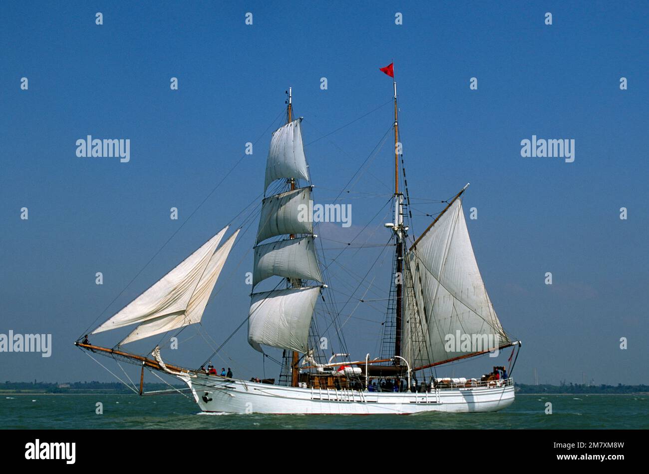 Brigantine Soren Larsen, Western Solent, 1993 Stock Photo - Alamy