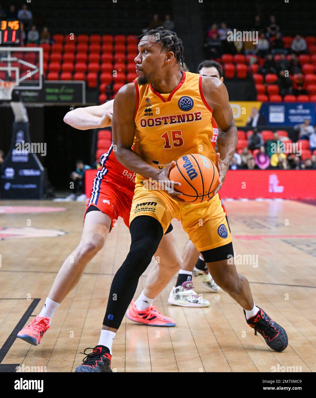 Oostende, Belgium. 10th Jan, 2023. Tre'Shawn Thurman (15) of BCO ...
