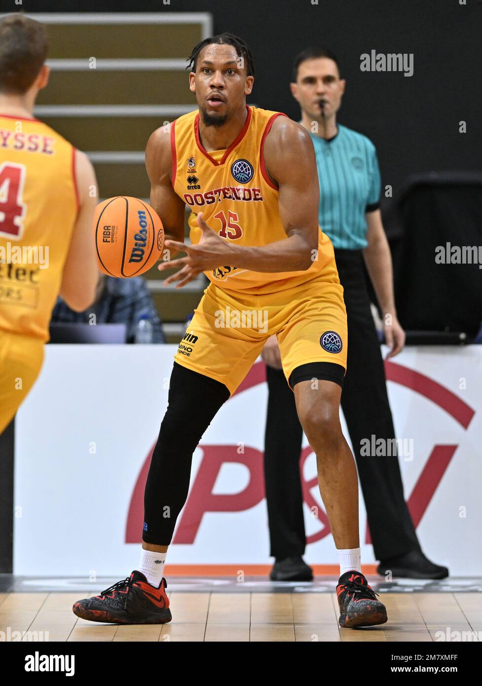 Oostende, Belgium. 10th Jan, 2023. Tre'Shawn Thurman (15) of BCO ...