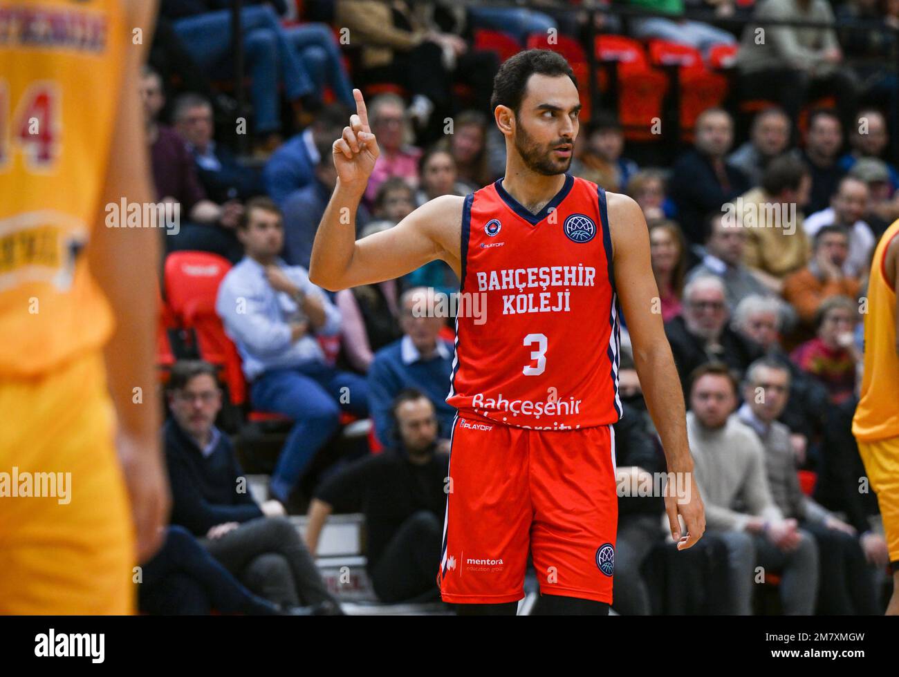 Oostende, Belgium. 10th Jan, 2023. Kartal Ozmizrak (3) of Bahcesehir ...
