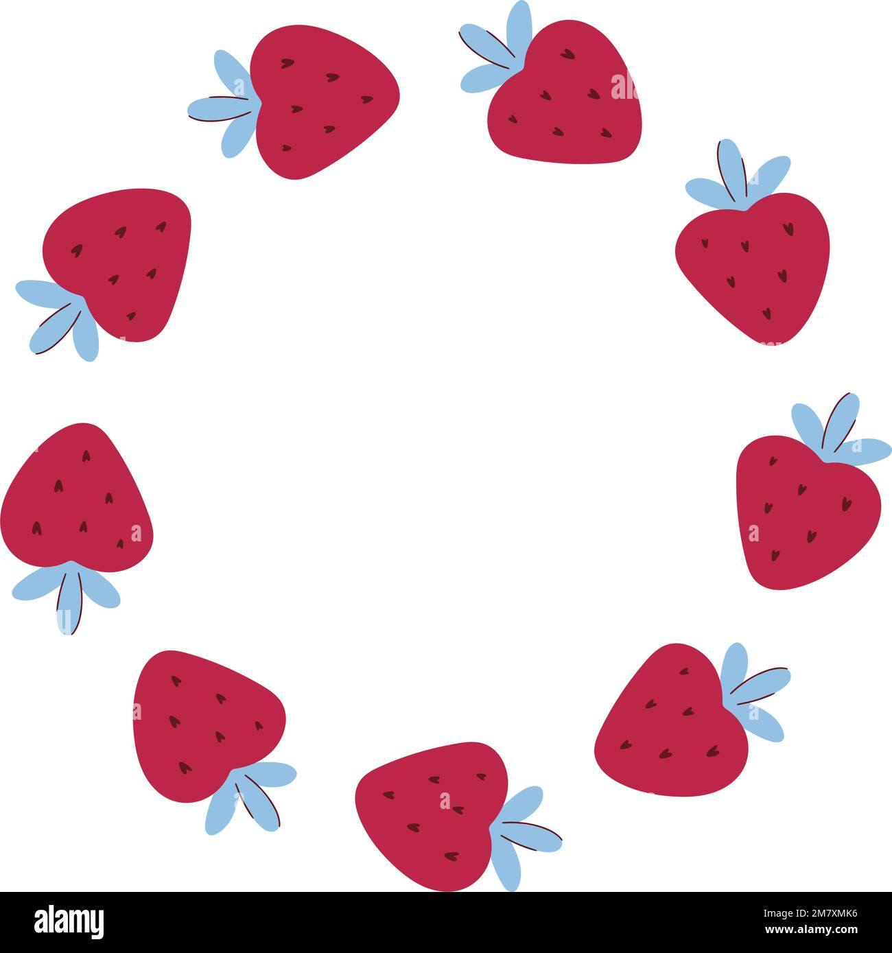 Strawberry circular frame. Berry round rim Stock Vector Image & Art - Alamy