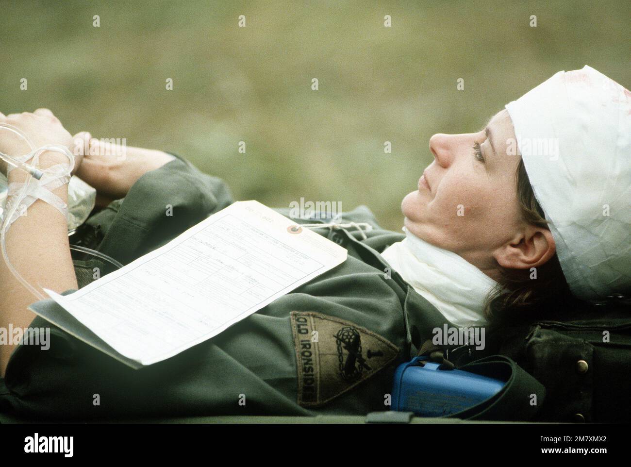 SPC Leslie Goodnight, a simulated patient, awaits aeromedical ...