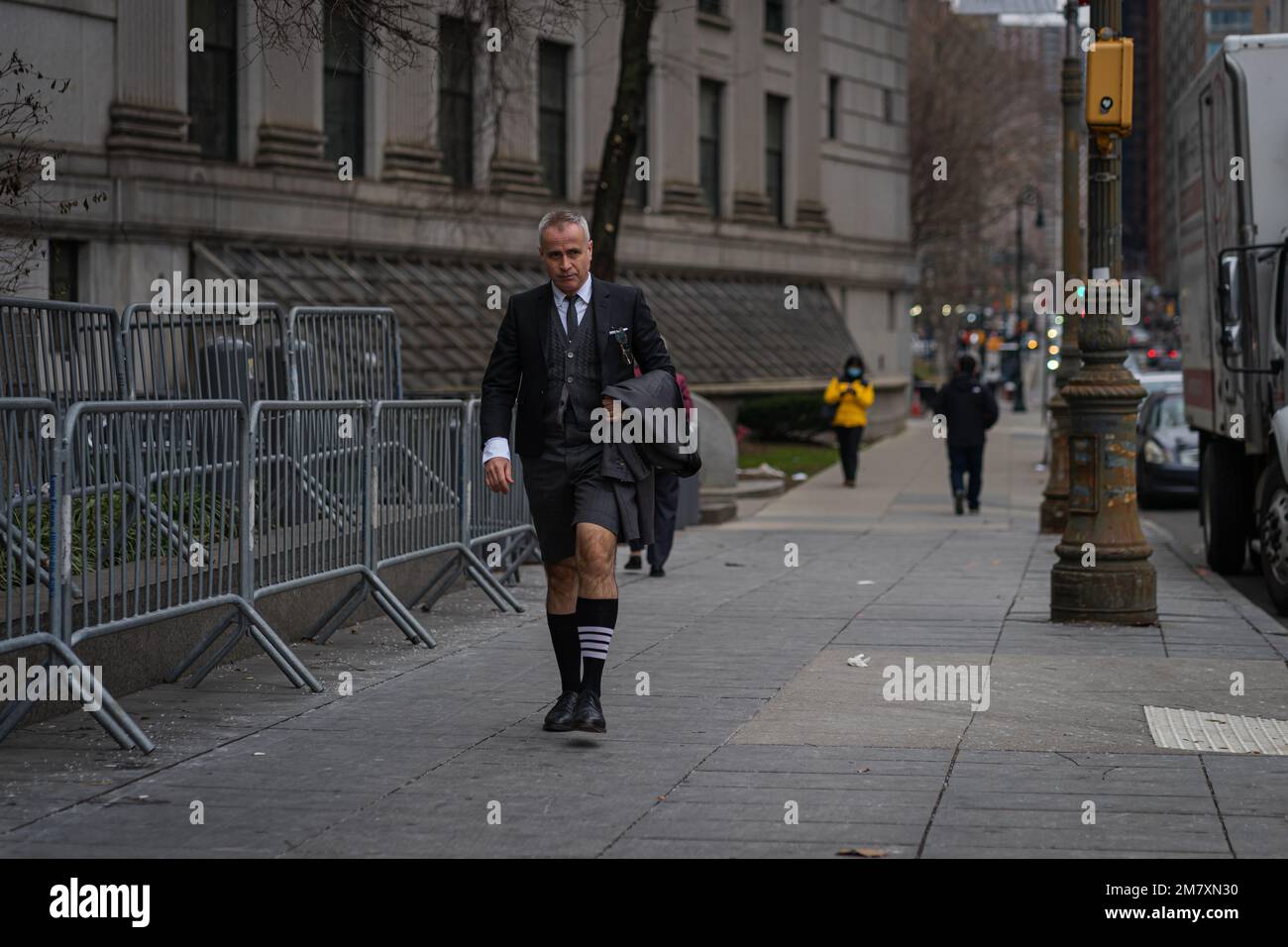 Fashion designer Thom Browne arrives at the courthouse on 500 Pearl ...