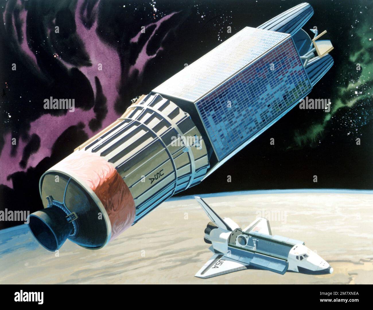 An artist's concept of an Inertial Upper Stage orbital transfer vehicle ...
