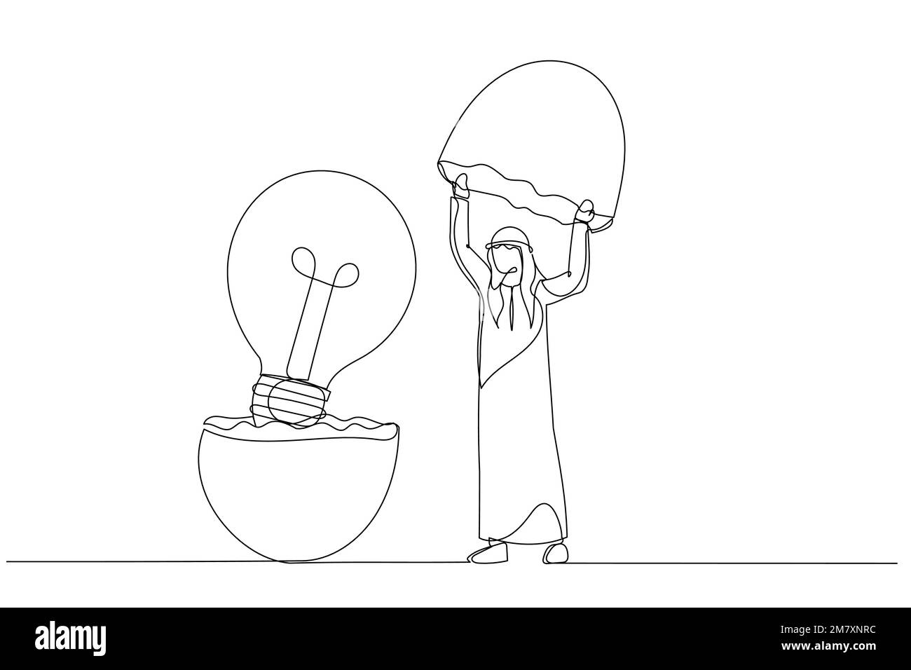 Cartoon of arab businessman entrepreneur discover hatching egg with ... Cartoon of arab businessman entrepreneur discover hatching egg with ...