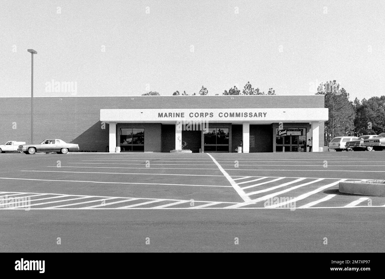 Front view of the new Marine Corps commissary store, from across the ...