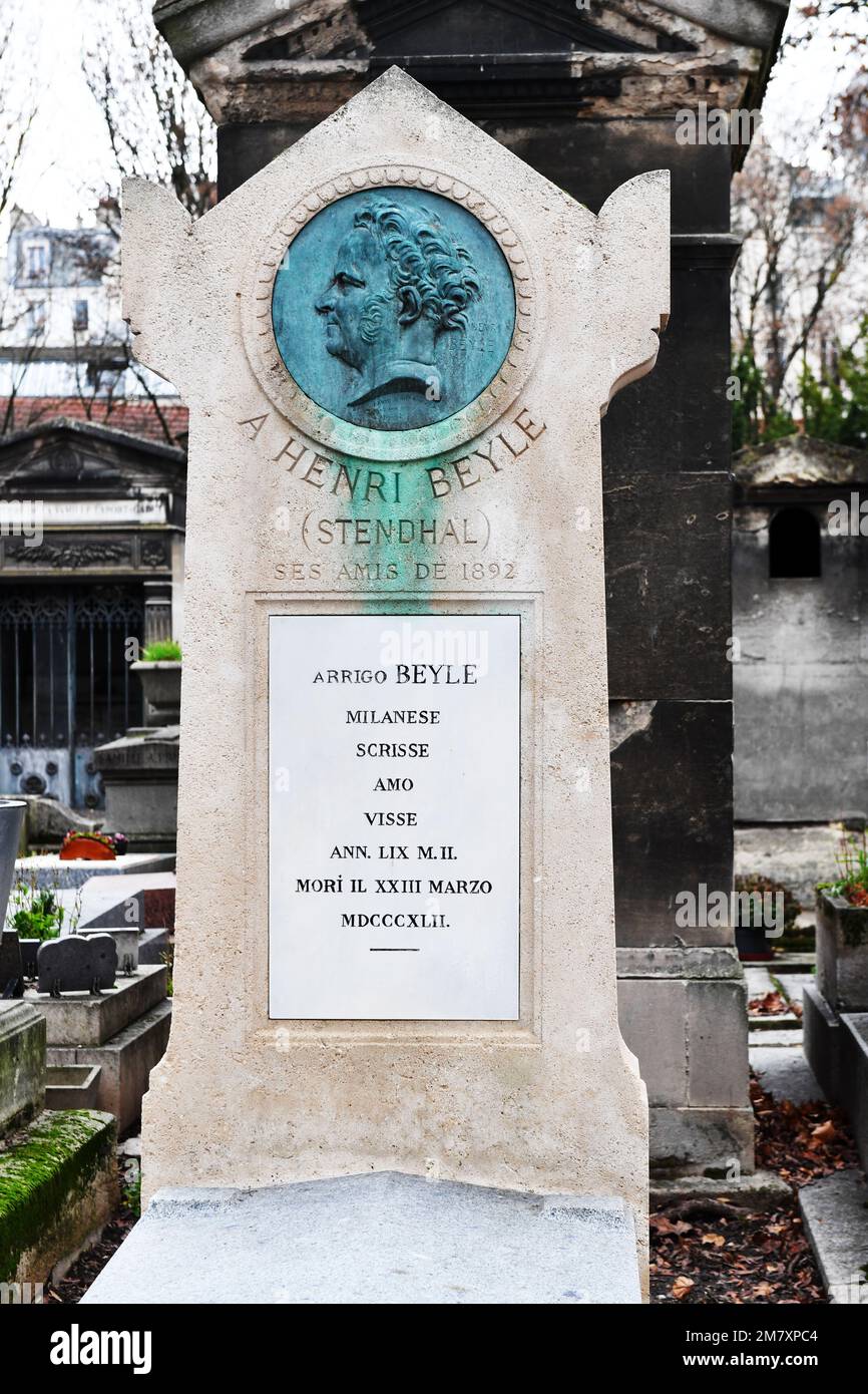 Stendhal grave - Cimetière de Montmartre - Paris - France Stock Photo ...