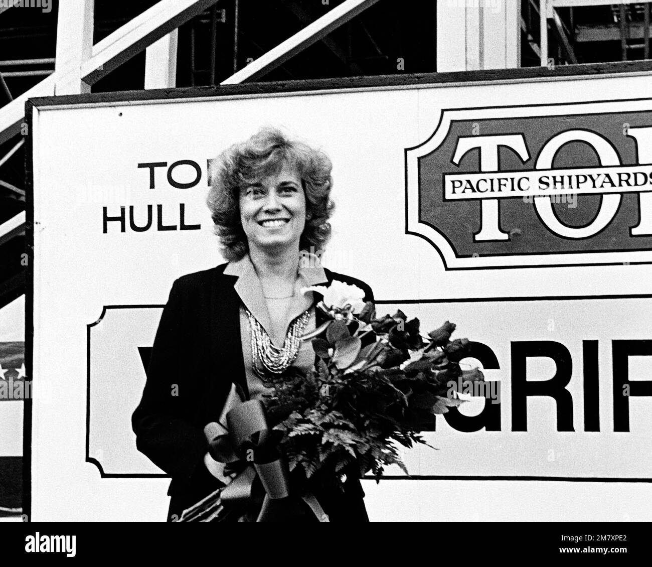 Daphne Vandergrift, sponsor for the guided missile frigate Vandergrift ...