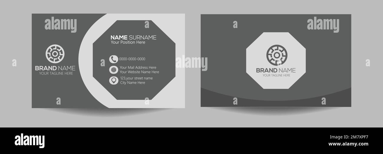 Business card design template, Double sided business card template ...