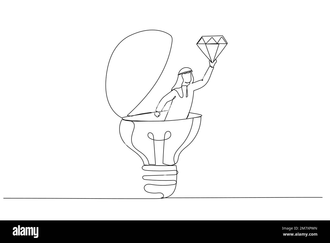 Cartoon of arab businessman discover valuable priceless diamond from ...