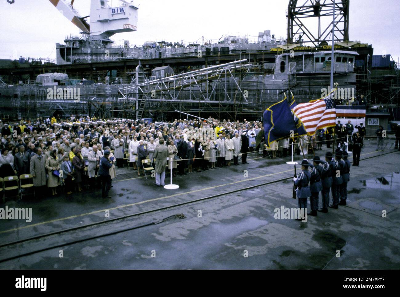 Guests attending the commissioning ceremony for the guided missile ...