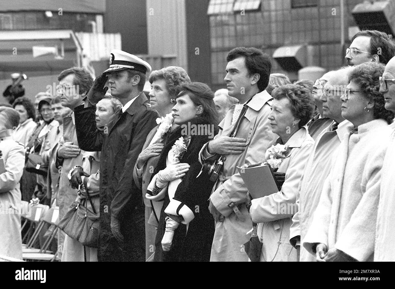 Guests attending the commissioning ceremony for the guided missile ...