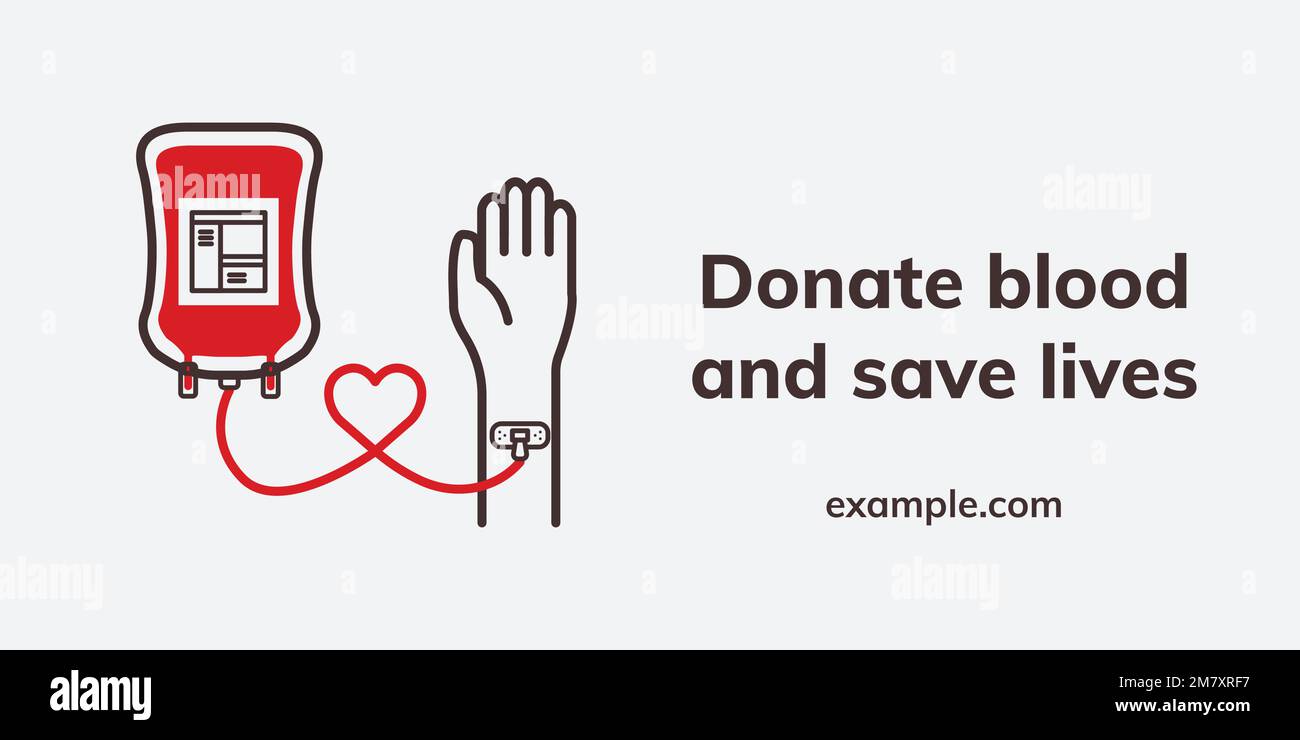 Donation save lives template vector health charity ad banner Stock ...
