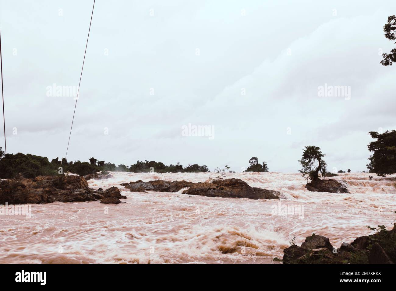 Overflow of a river in Laos Stock Photo - Alamy